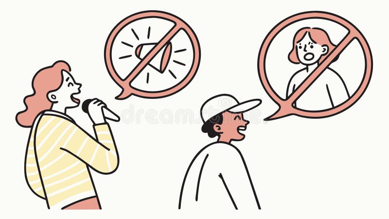 Silence Symbol People Vector Set, Quiet Zone Graphic Design, Vector ...