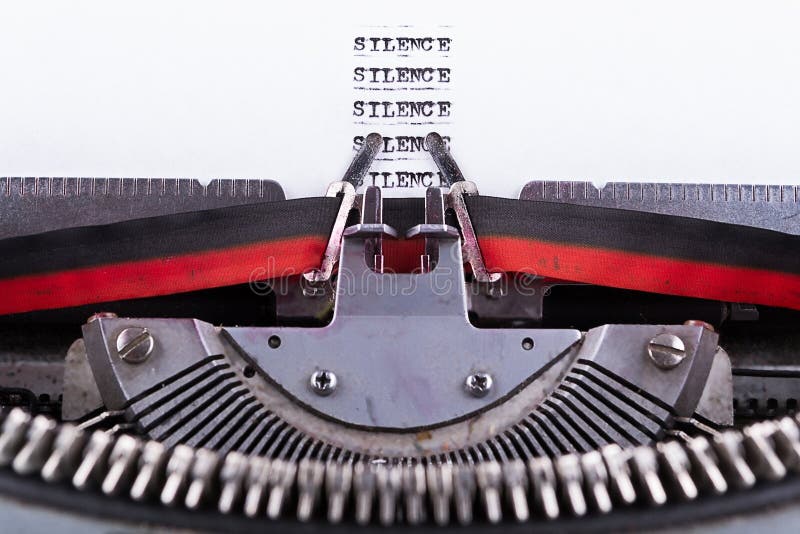 Silence Written on an Old Typewriter . Stock Photo - Image of outside ...