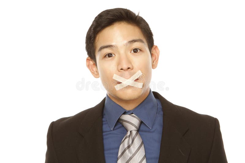 Silenced Businessman stock photo. Image of silent, tape - 25503378