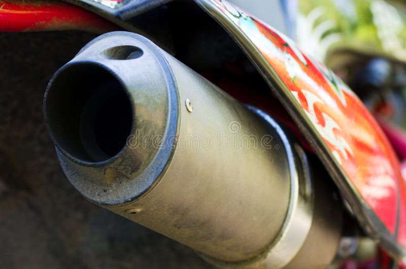 Silencer bike closeup stock photo. Image of closeup, back - 78680694