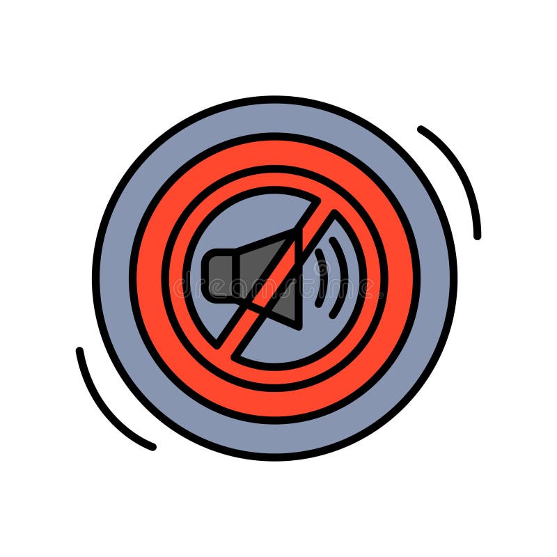 Silent Alarm Color Line Icon Stock Vector - Illustration of graphic ...