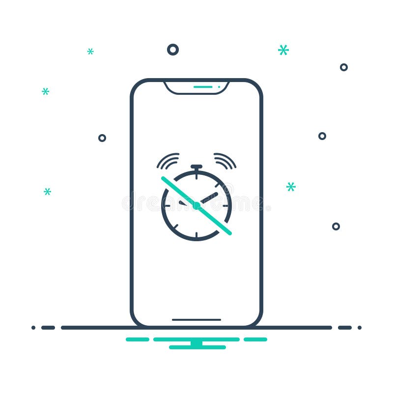 Black Mix Icon for Silent Alarm, Mute and App Stock Illustration ...