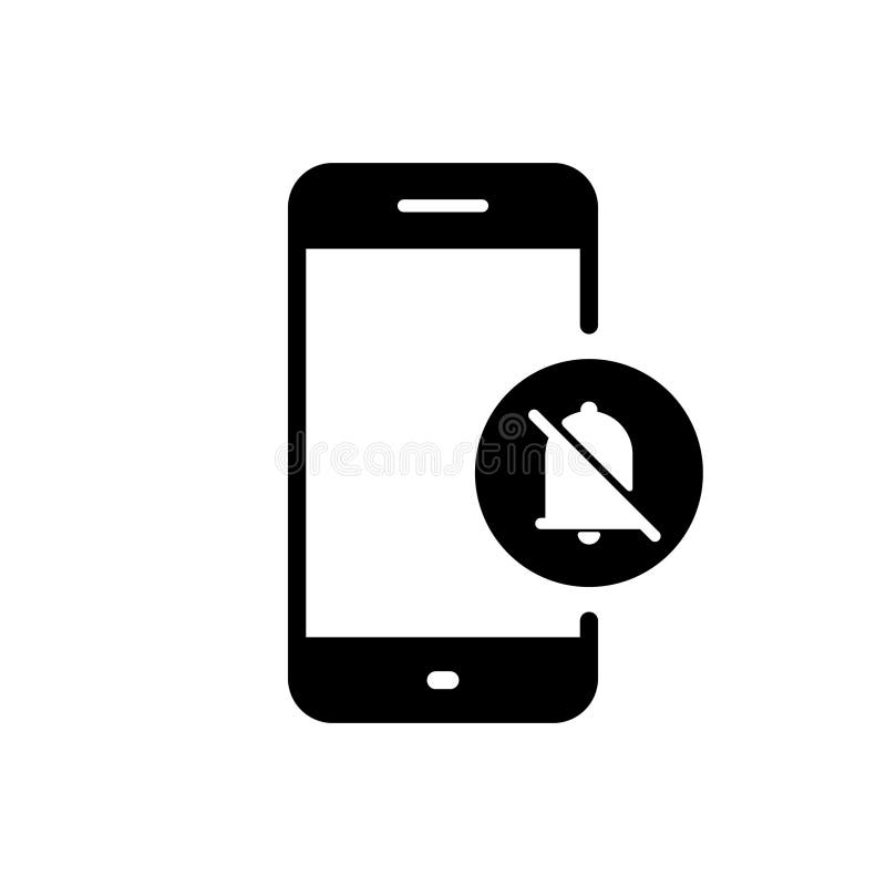 Silent Bell with Mobile Phone Icon. Silence Cellphone Sign Symbol Stock ...