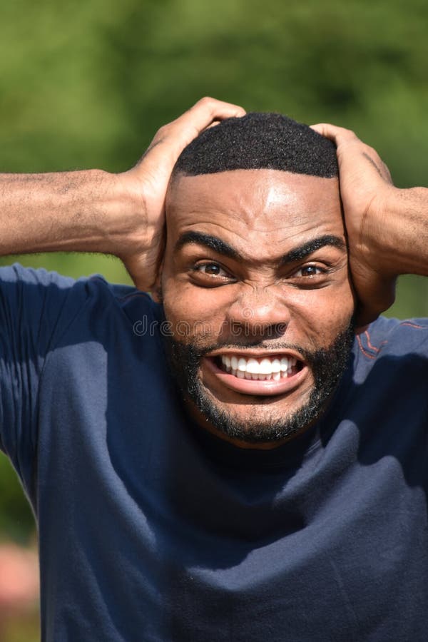 Silent Black Adult Male, A handsome adult black man model