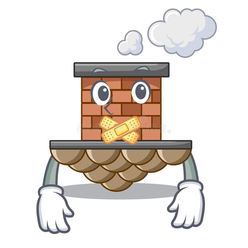 Silent Brick Chimney Next the Cartoon Roof Stock Vector - Illustration ...