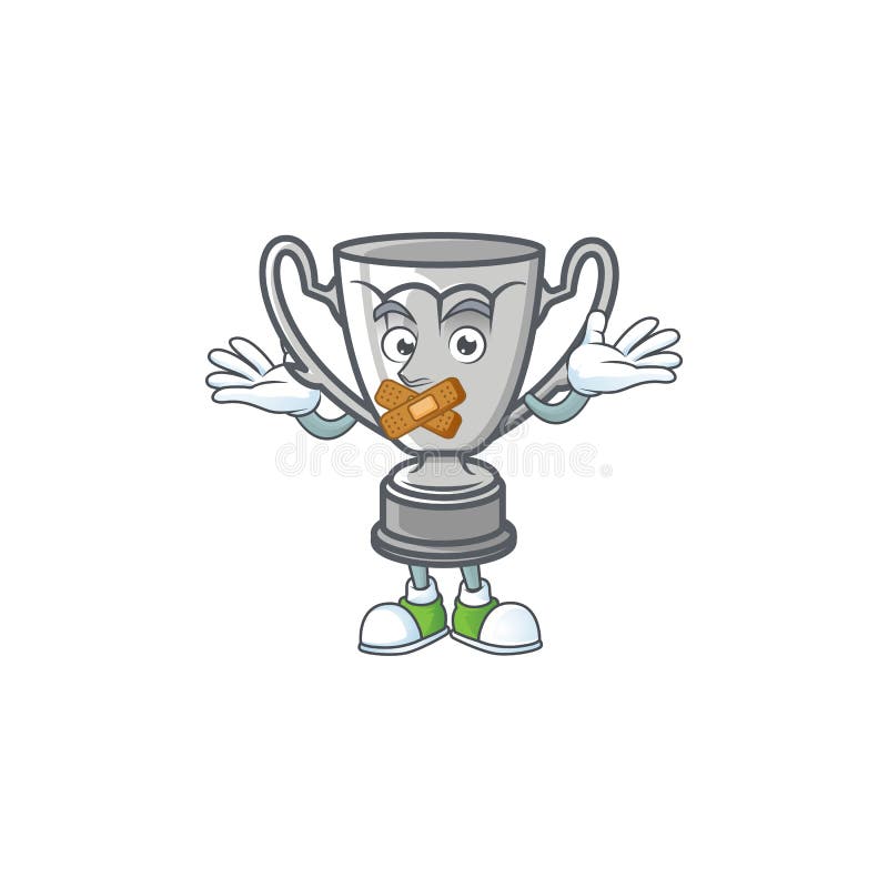 Silent Cartoon Silver Trophy on White Background Stock Vector ...