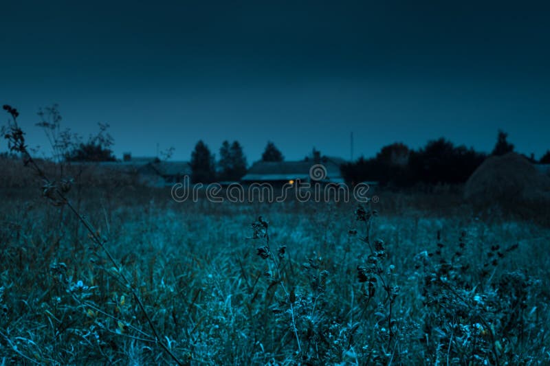 Silent country night stock image. Image of light, ukraine - 44826657