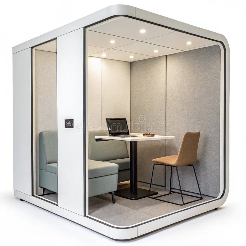 Silent Cube Meeting Pod Loop Isolated on White Background Stock ...