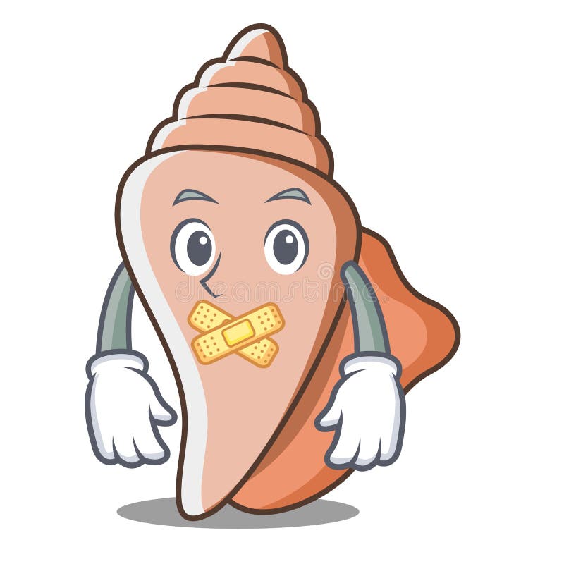 Silent Cute Shell Character Cartoon Stock Vector - Illustration of ...
