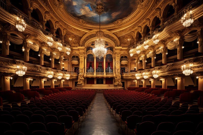 A Silent Empty Opera Hall with Empty Balconies Stock Photo - Image of ...