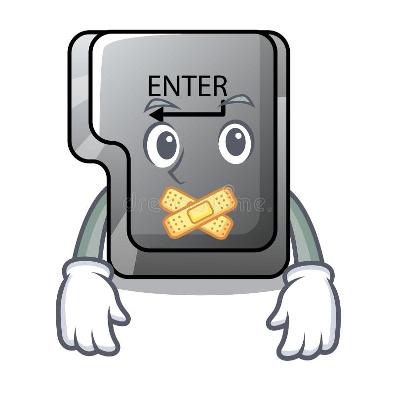 Silent Enter Button Installed on Computer Cartoon Stock Vector ...