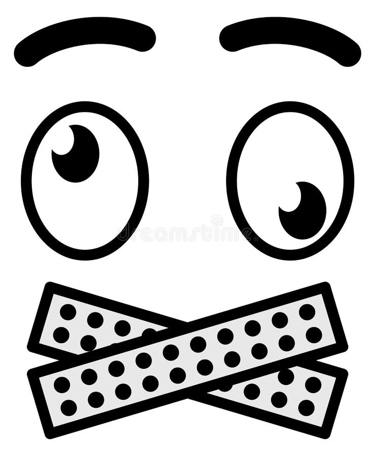 Silent Face with Closed Mouth. Stop Talking Emoji Stock Vector ...