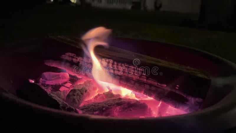 Silent Footage Captures Mesmerizing Flames Dancing in a Fire Pit. Stock ...