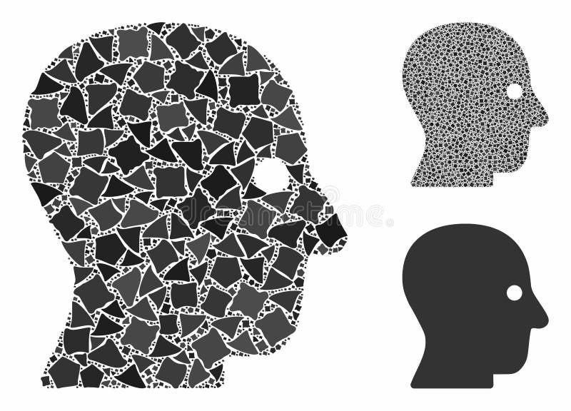 Silent Head Composition Icon of Humpy Pieces Stock Illustration ...