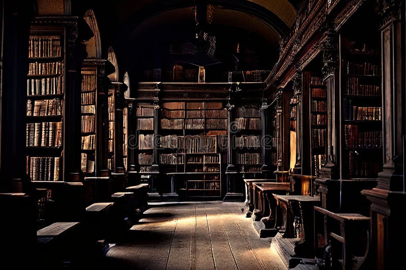 The Silent Library a Photograph of a Library with Dusty Books an Stock ...