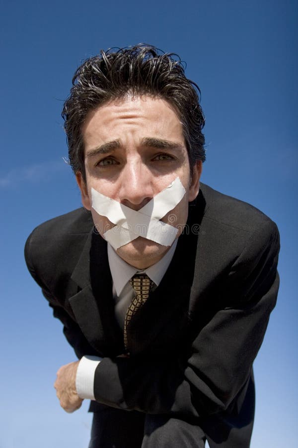 Silent man stock image. Image of attractive, mouth, outdoors - 3944421