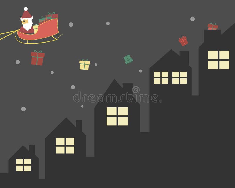 Silent Night with Hard-working Santa Claus Vector Stock Vector ...