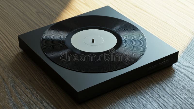 Silent Record Week Minimalist Modern Turntable on Wooden Surface in ...