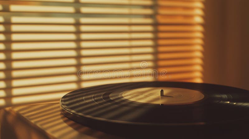 Silent Record Week Vintage Vinyl Record Player in Warm Sunlit Room with ...
