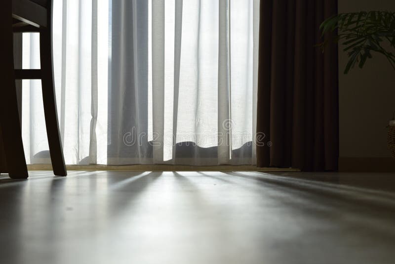 Silent Shadow at the Desk Behind the Curtain Photography Stock Image ...