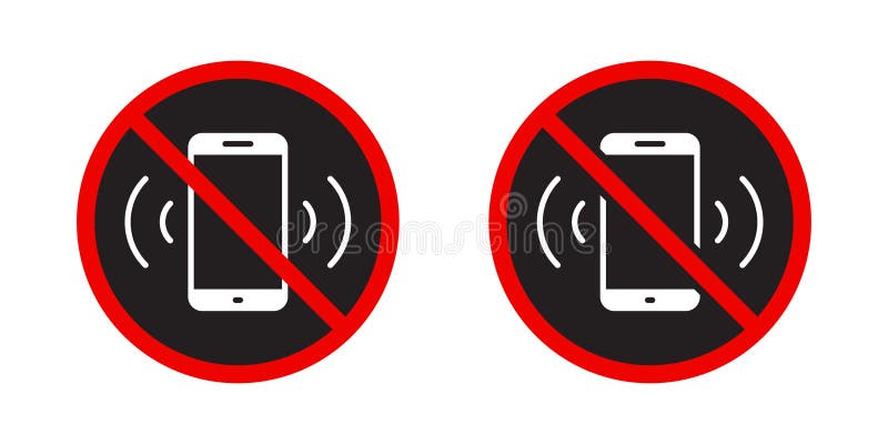 Silent, Silence Phone Icon. Cellphone Prohibition Sign Symbol Stock ...
