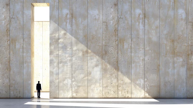 Silent Steps Intriguing Shadow of a Man Walking in the Darkness Stock ...