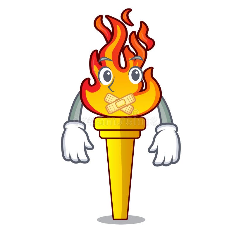 Silent Torch Mascot Cartoon Style Stock Vector - Illustration of mute ...