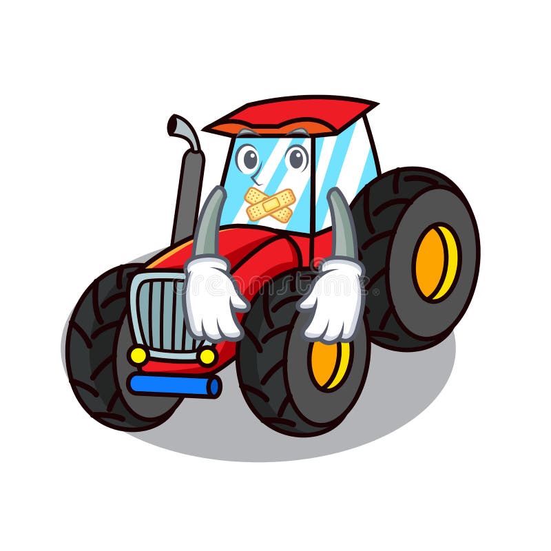 Silent Tractor Mascot Cartoon Style Stock Vector - Illustration of ...
