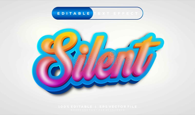 Silent Vector Text Effect with Modern Style Design Stock Vector ...