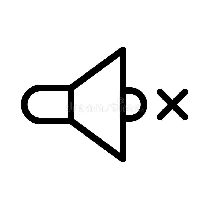 Silent Vector Thin Line Icon Stock Vector - Illustration of symbol ...
