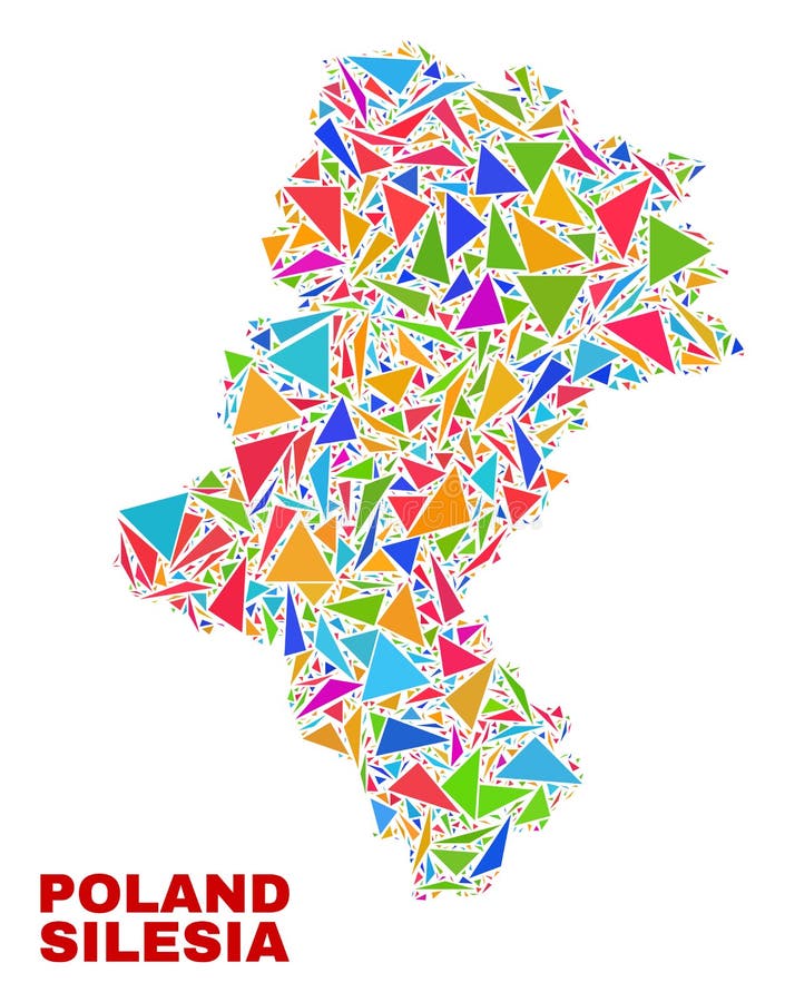 Silesian Voivodeship Map - Mosaic of Color Triangles Stock Vector ...