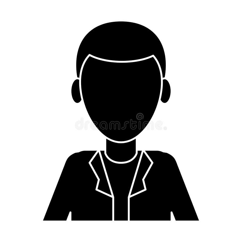 Silhouet Jonge Mens Met Modern Jasjeportret Vector Illustratie ...
