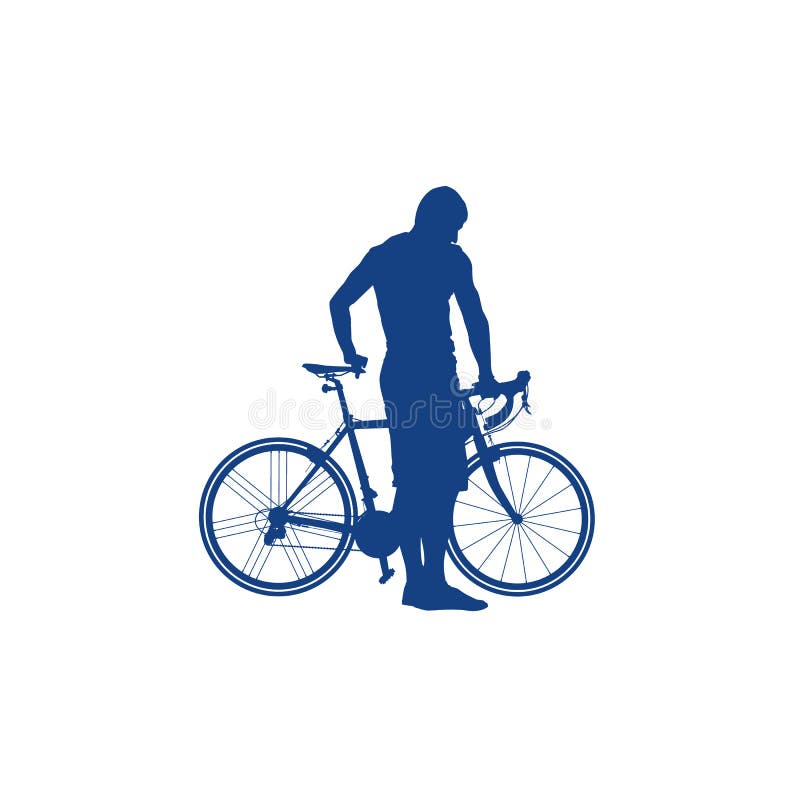 Silhouet van een fietser vector illustratie. Illustration of kampioen ...