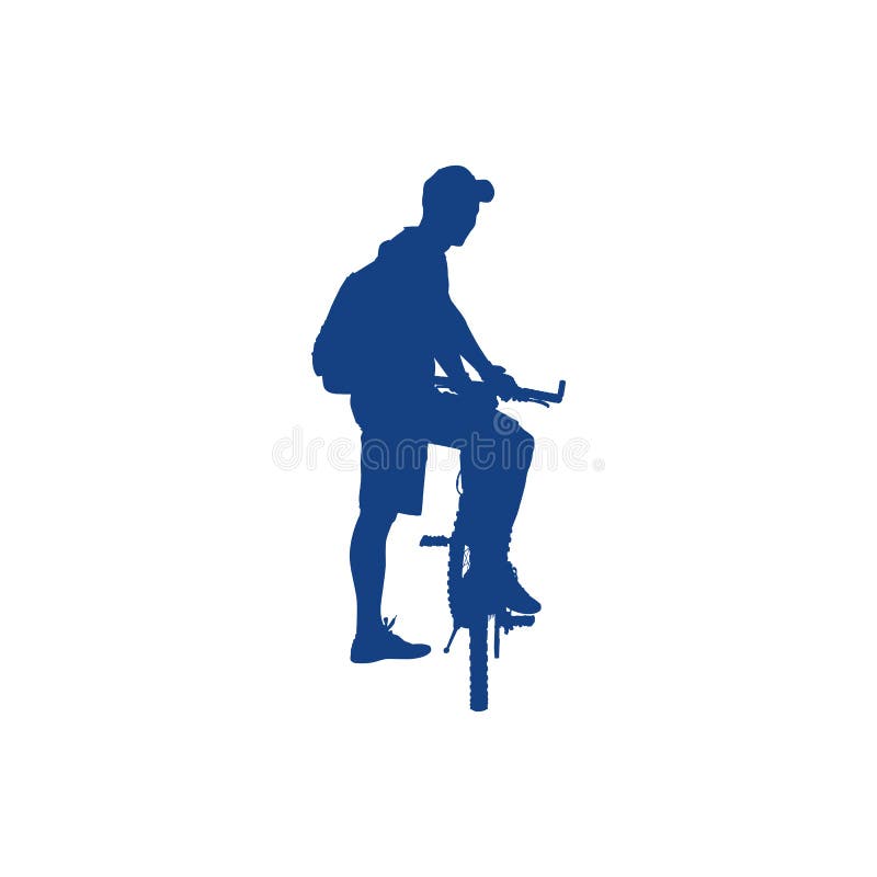 Silhouet van een fietser vector illustratie. Illustration of kampioen ...