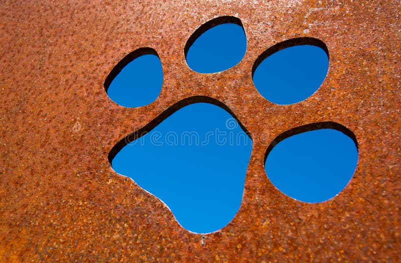 Silhouet Van Een Kattenpoot Stock Afbeelding - Image of voetafdruk ...