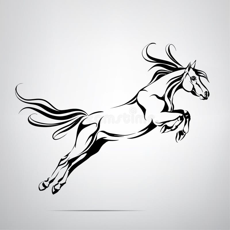 Mobiele Paard Springt Logo Vectorillustratie Goed Voor Mascot Levering ...