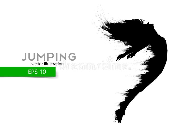Silhouet Van Een Springend Meisje Vector Illustratie - Illustration of ...