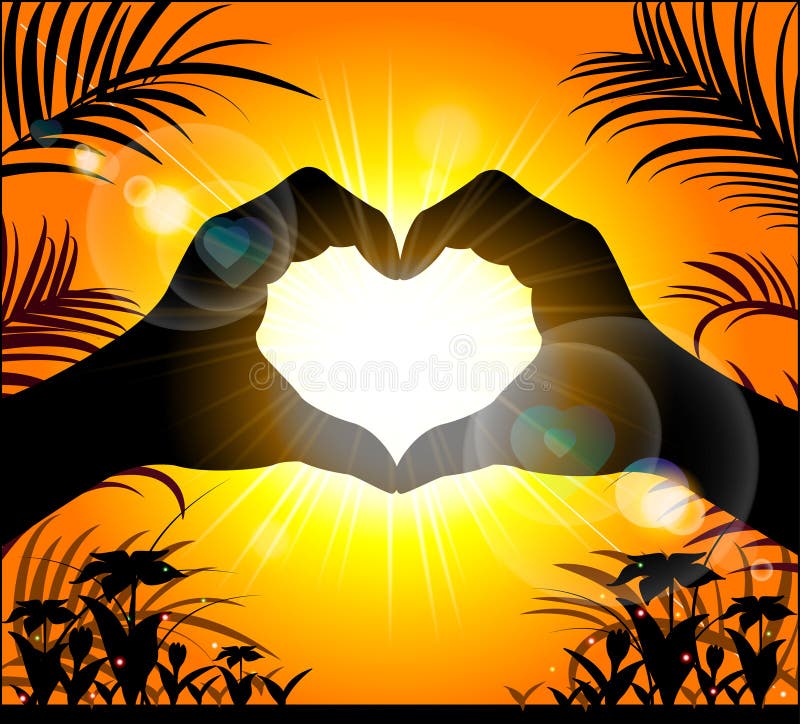 Silhouet Van Handen Die Een Hart Maken Vector Illustratie ...