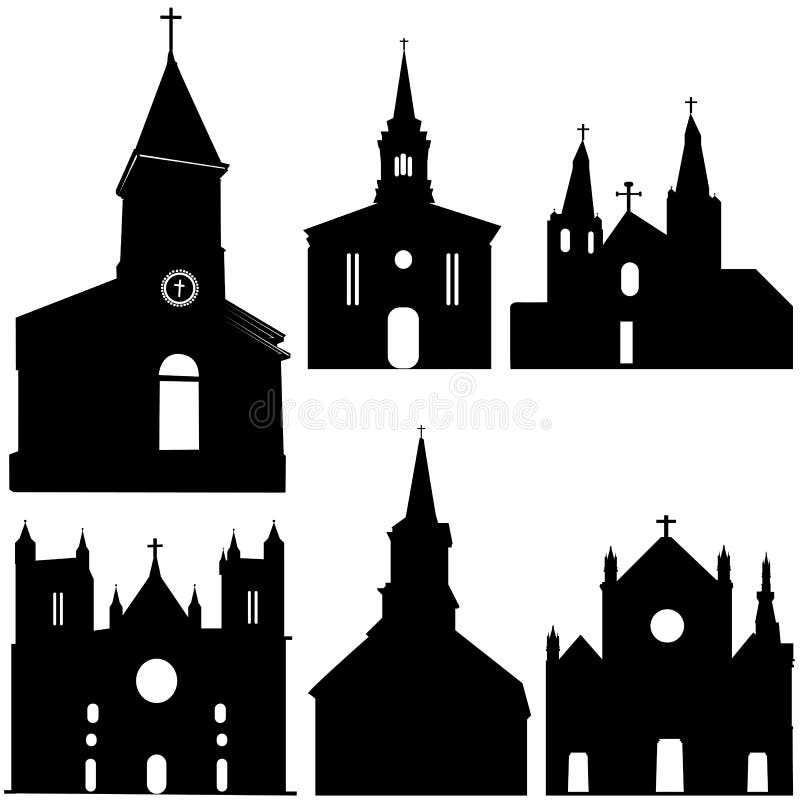 Silhouet Van Kerk Vectorart. Vector Illustratie - Illustration of ...