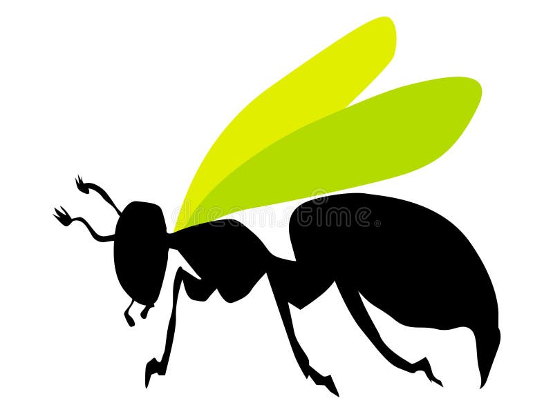 Silhouet van wesp stock illustratie. Illustration of wesp - 92275262
