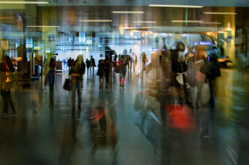 People Running in the Train Station during Rush Hour Stock Photo ...