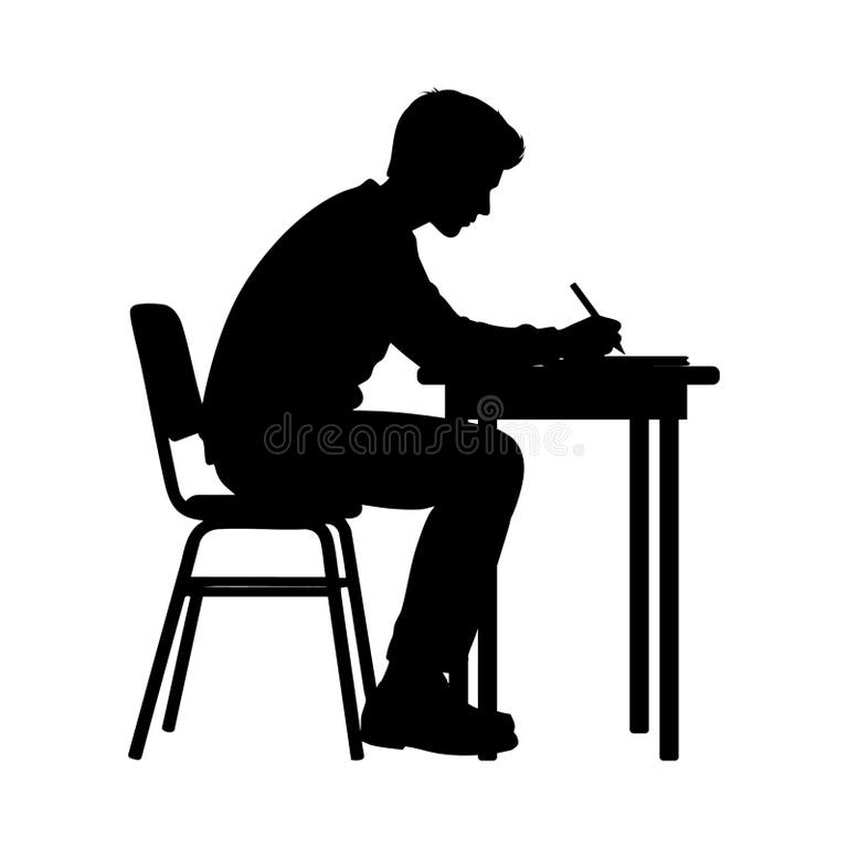 Desk Writing Silhouette Stock Illustrations – 1,352 Desk Writing ...
