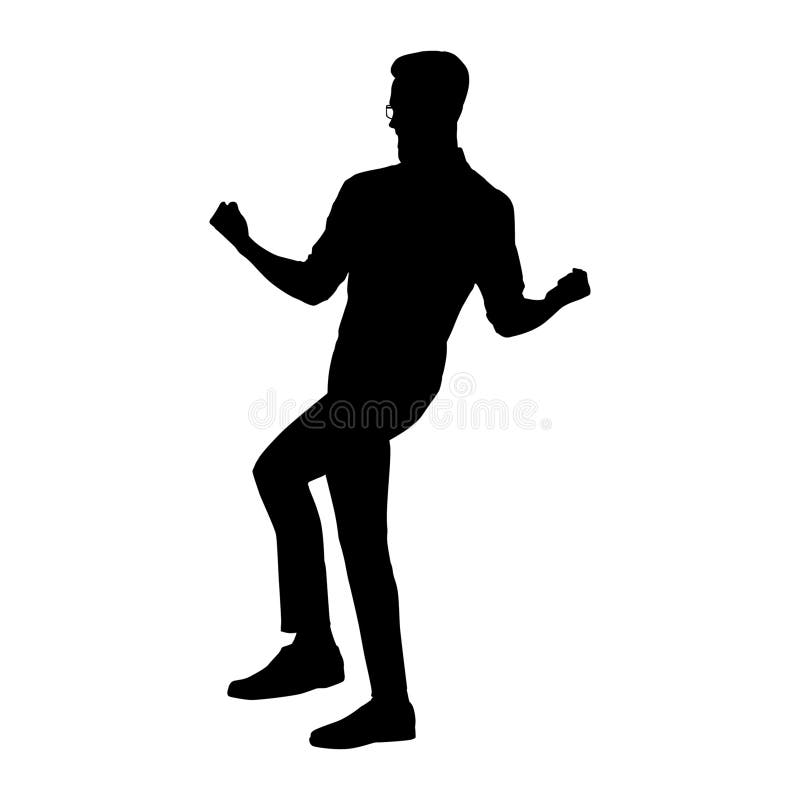 Silhouette of an Energetic Person Showing Joyful and Excited Movement ...