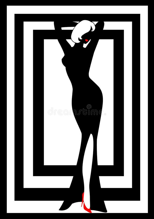 Pin-up silhouette stock vector. Illustration of stylish - 15426225