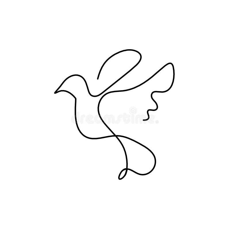 Silhouette of Abstract Birds in Line Stock Vector - Illustration of ...