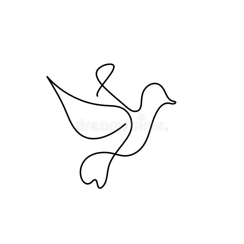 Silhouette of Abstract Birds in Line Stock Vector - Illustration of ...