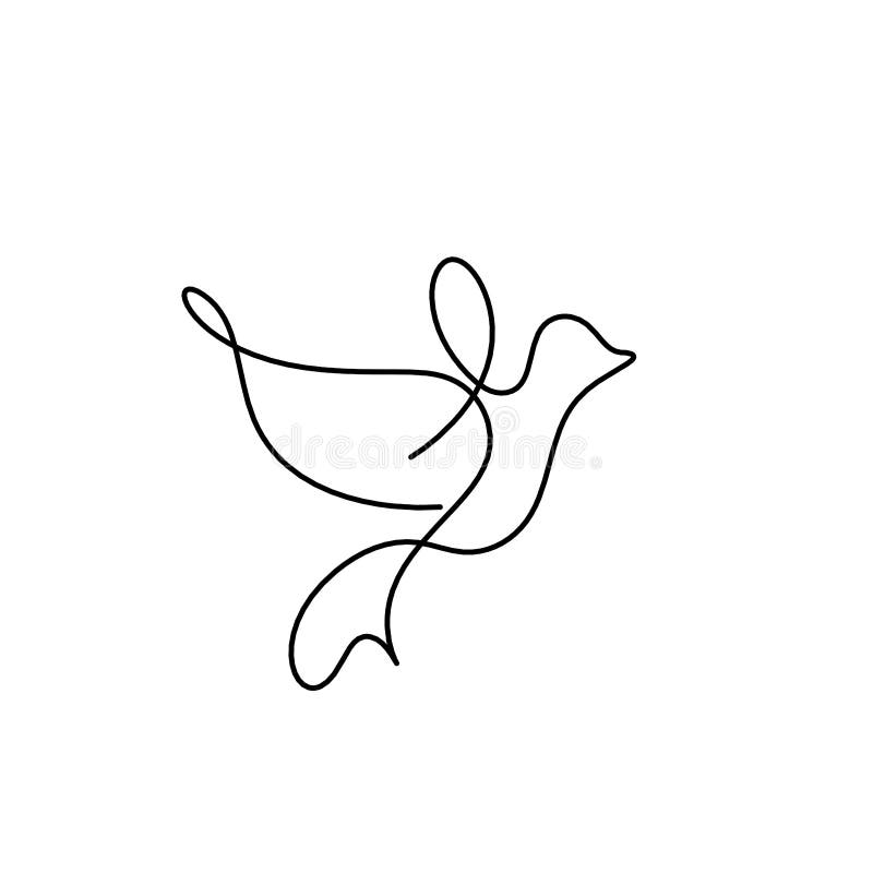 Silhouette of Abstract Birds in Line Stock Vector - Illustration of ...