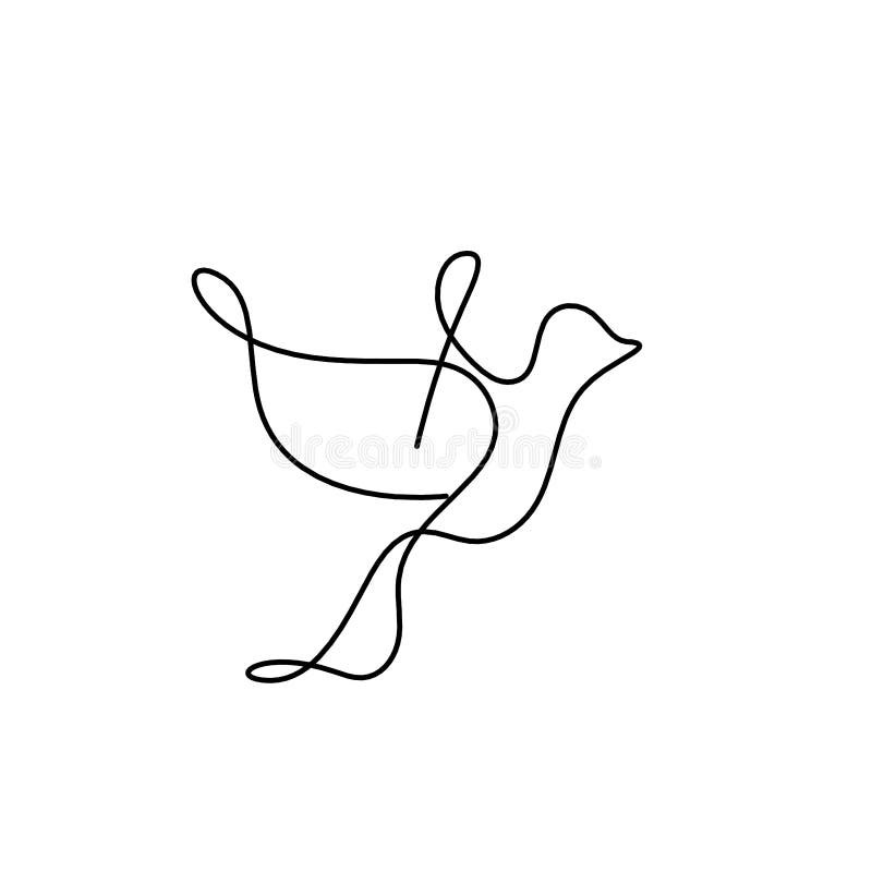 Silhouette of Abstract Birds in Line Stock Vector - Illustration of ...