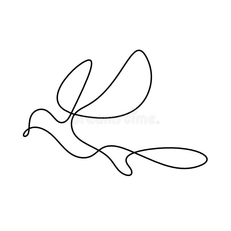 Silhouette of Abstract Birds in Line Stock Vector - Illustration of ...