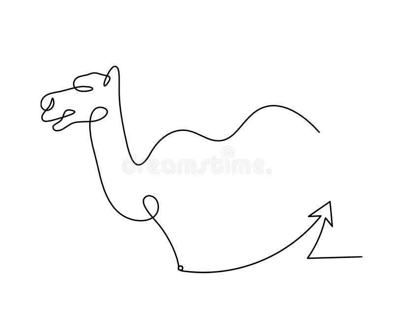 Silhouette of Abstract Camel with Direction As Line Drawing Stock ...